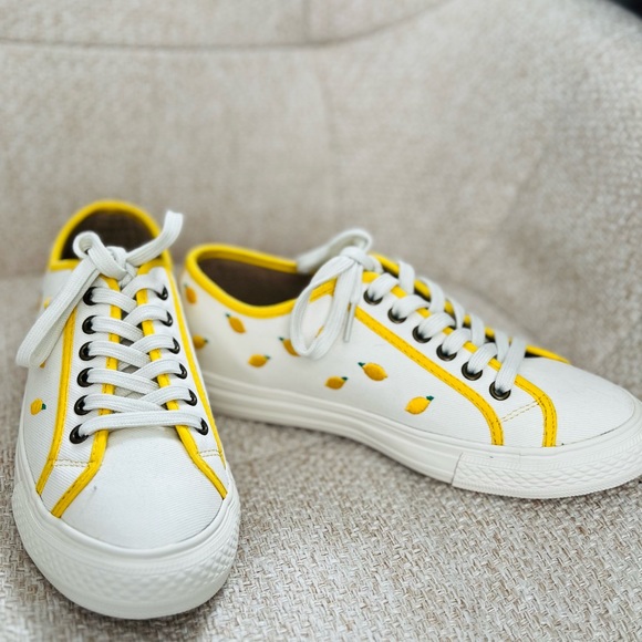 Freya | Shoes | Boden Freya Low Top Lemon Sneakers | Poshmark